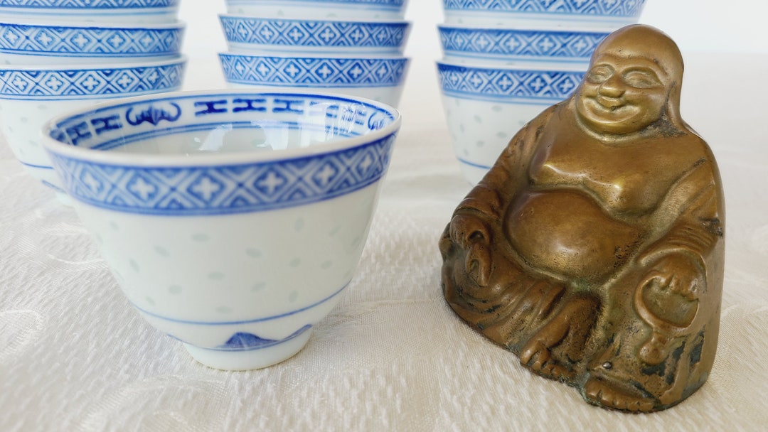 Vintage Porcelain Chinese Dragon Tea Cup With Rice Eye Accents, Made in ...