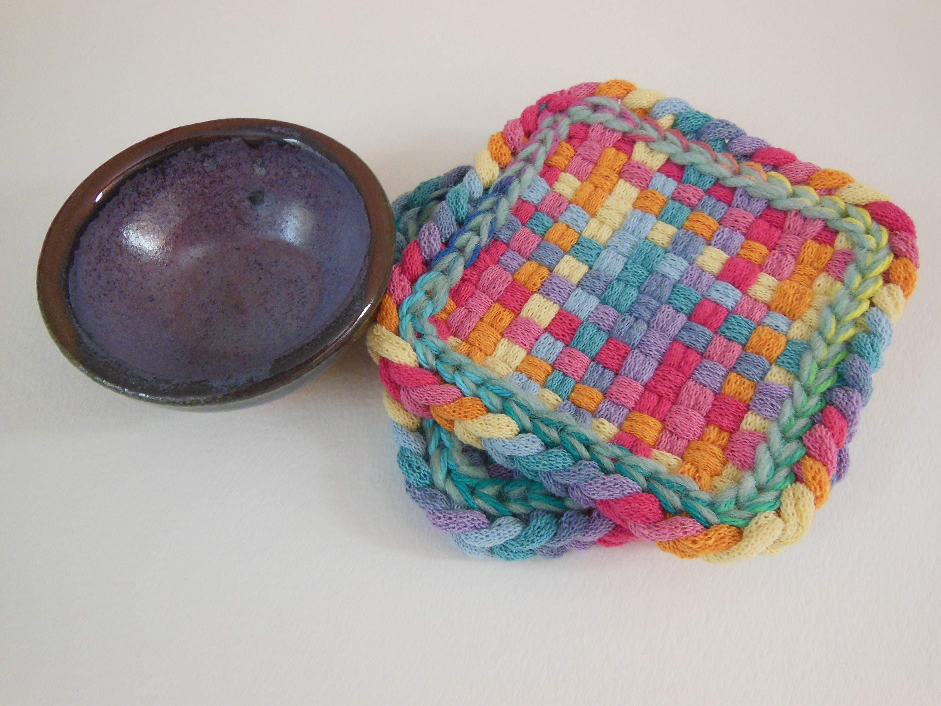 Two Woven Coasters or Two Trivets, Medieval Mermaid Kitchen Décor ...