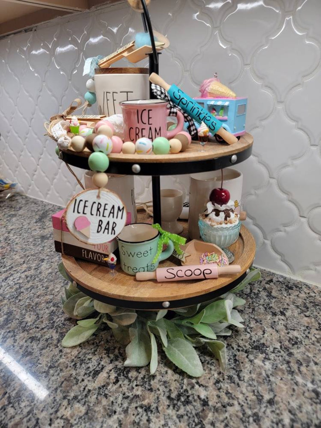 Mini Mug Tray Decor Summer Ice Cream Tray Display - Etsy