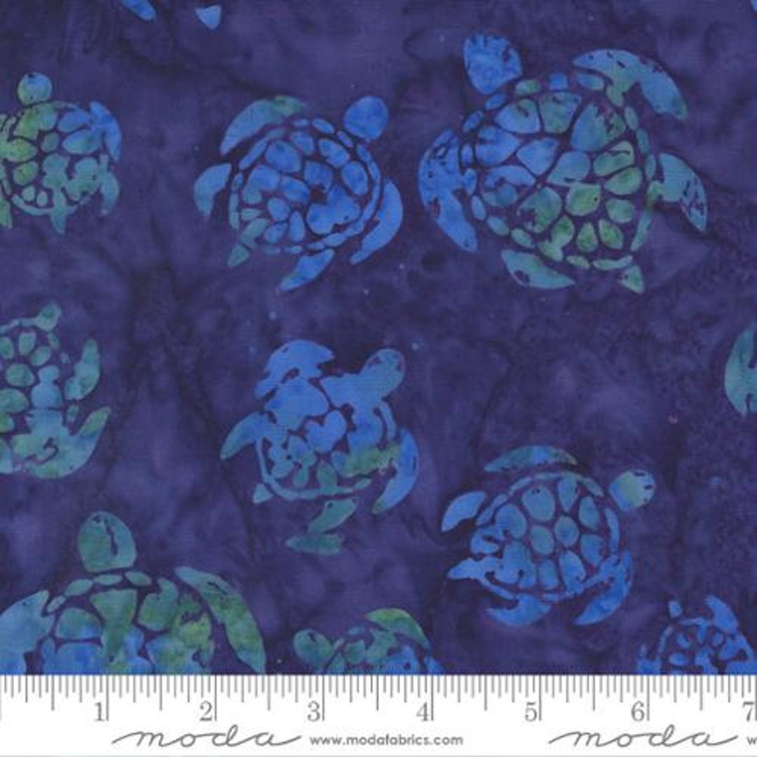 Moda BEACHY BATIKS - Turtles in Deep Sea (4362 18) - Sold by the YARD - Cut Continuous - Etsy