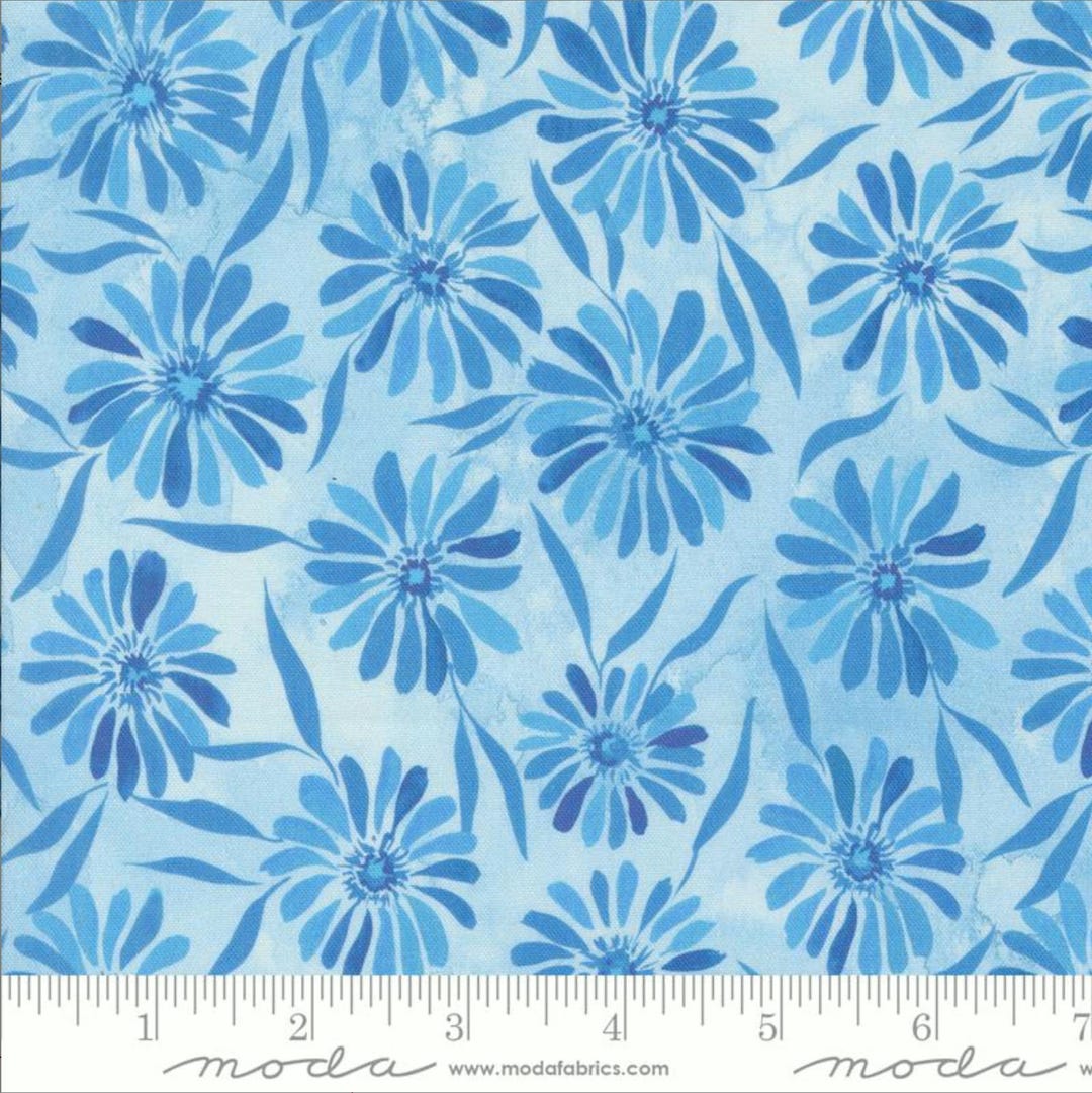 Moda SUNSHINE BLUE SKIES - Brightly Beaming Floral in Sky Blue (39825 ...