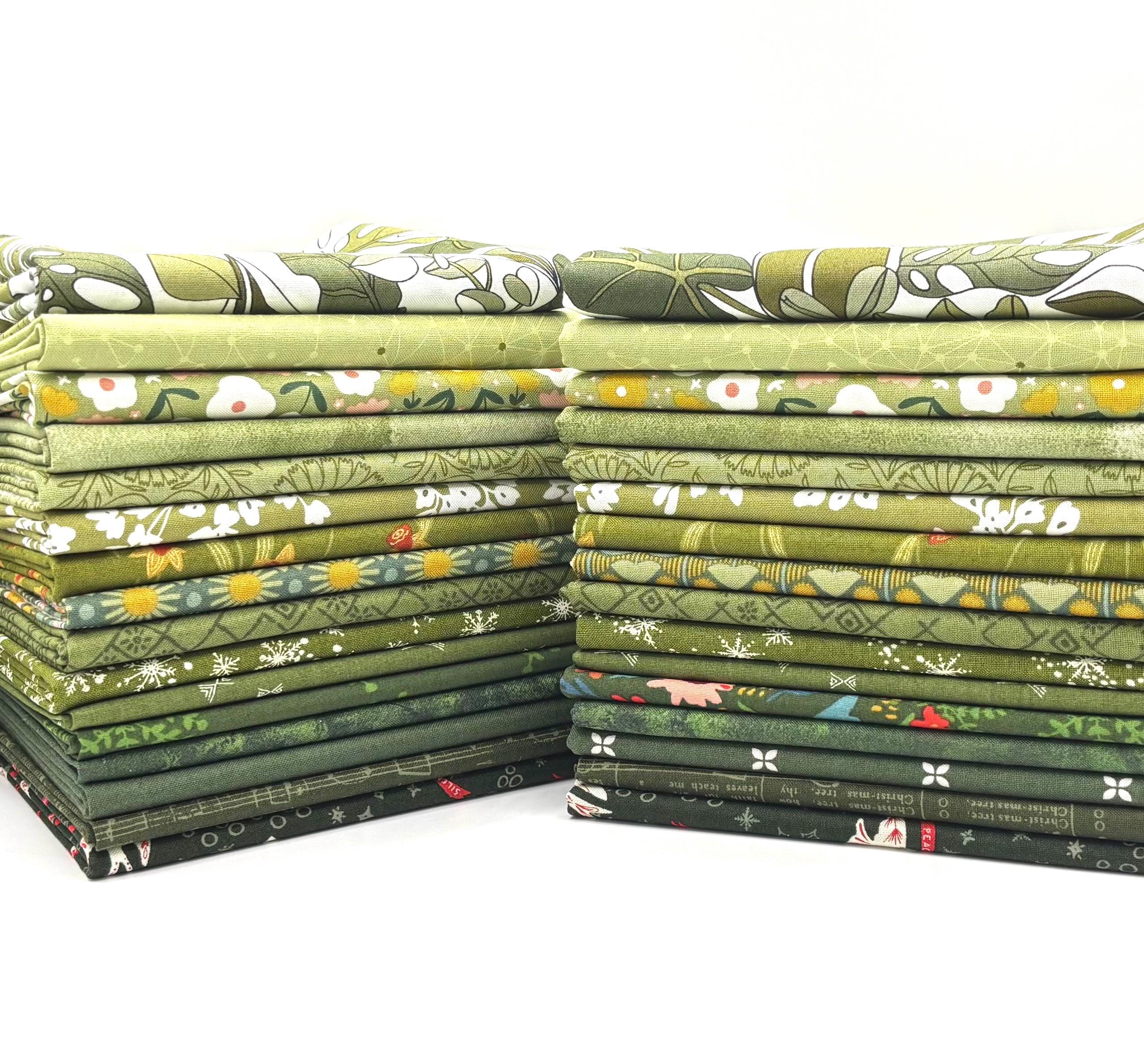 Curated Color Bundle OLIVE GREEN - 16 Pieces - Choose Fat Quarters or ...