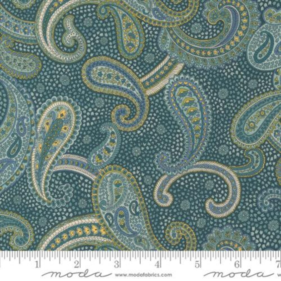 Moda CHELSEA GARDEN - Paisley in Peacock (33743 14) - Sold by the YARD ...