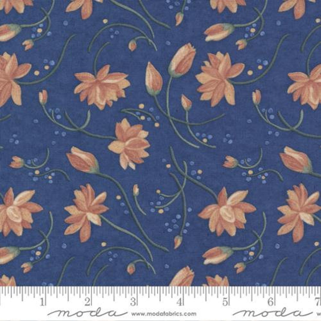 WATERMARKS Lilies in Indigo 6911 14 by Holly Taylor for Moda Sold by ...