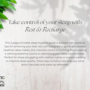 Sleep Hygiene Checklist, Digital PDF for Better Sleeping, Healthy Habit ...