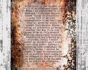 Acceptance Was the Answer Alcoholics Anonymous AA Big Book - Etsy