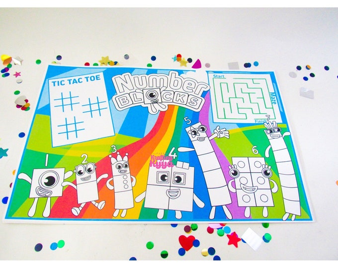 Numeric Blocks Party Placemat for Kids Party, Table Decoration - Etsy