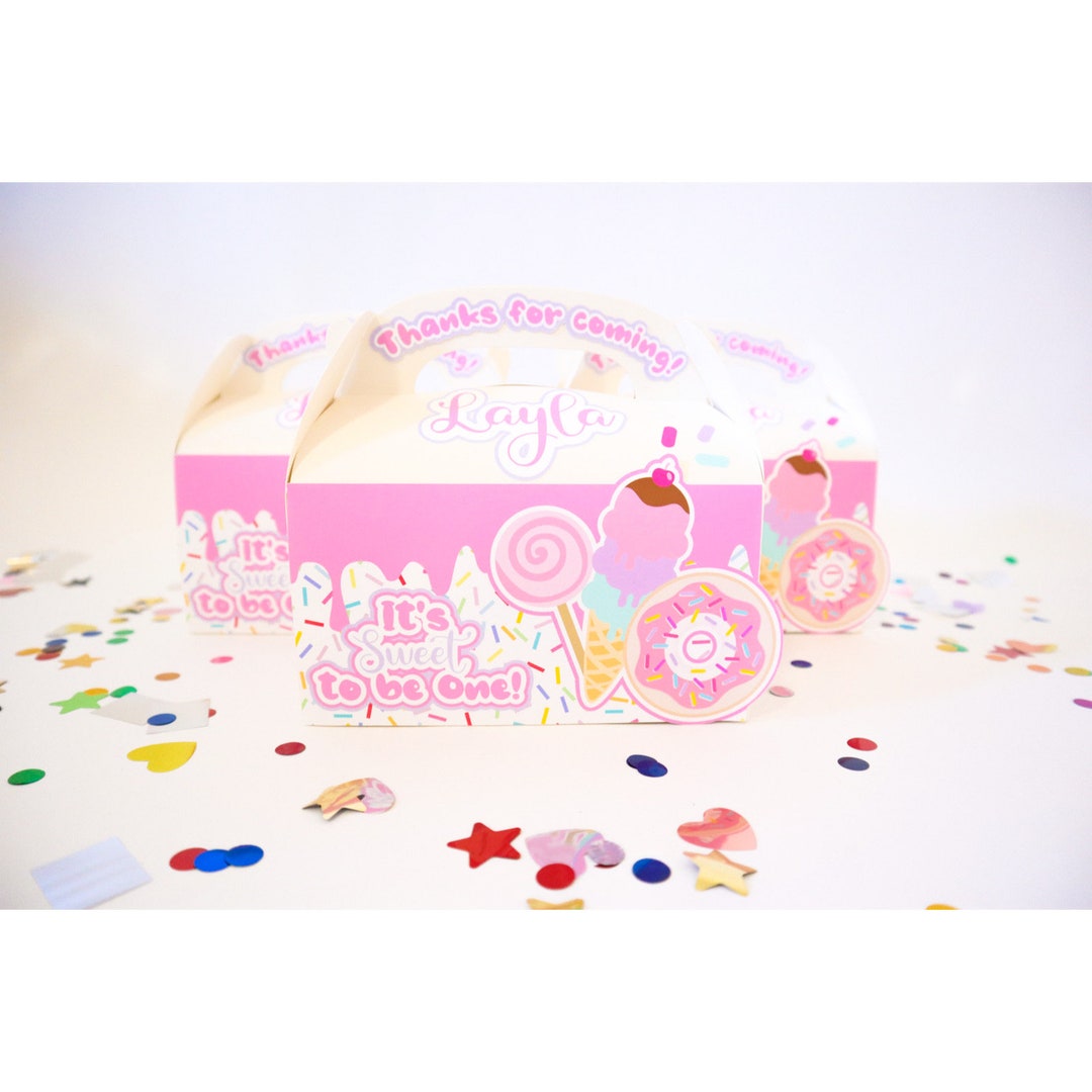 Sweet One Treat Box Gable Box Loot Box Party Favor Box - Etsy