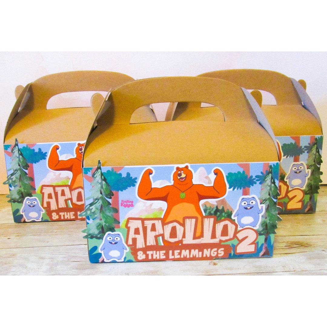 Grizzly and the Lemmings Treat Box Gable Box Party Favor Box - Etsy