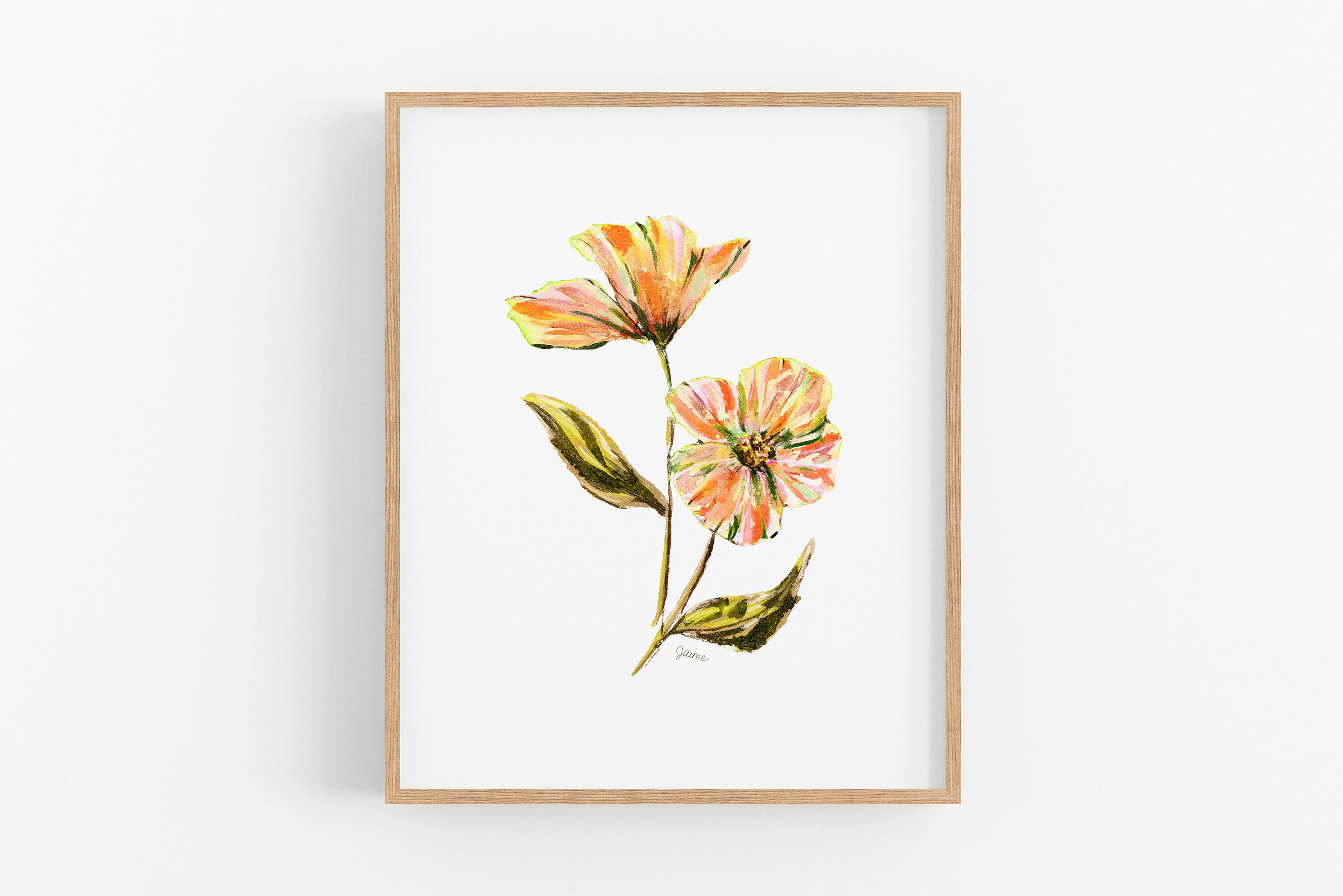Bright Springtime Flower Art Print, Vibrant Floral Wall Decor, Nature ...