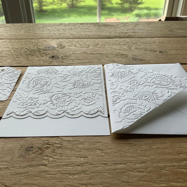 Embossed Note Cards - Etsy