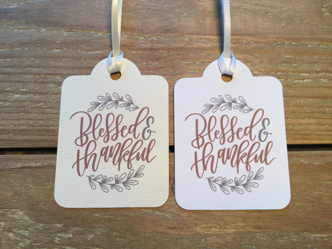 12 Blessed & Thankful Tag, Thanksgiving Tag, Grateful - Etsy