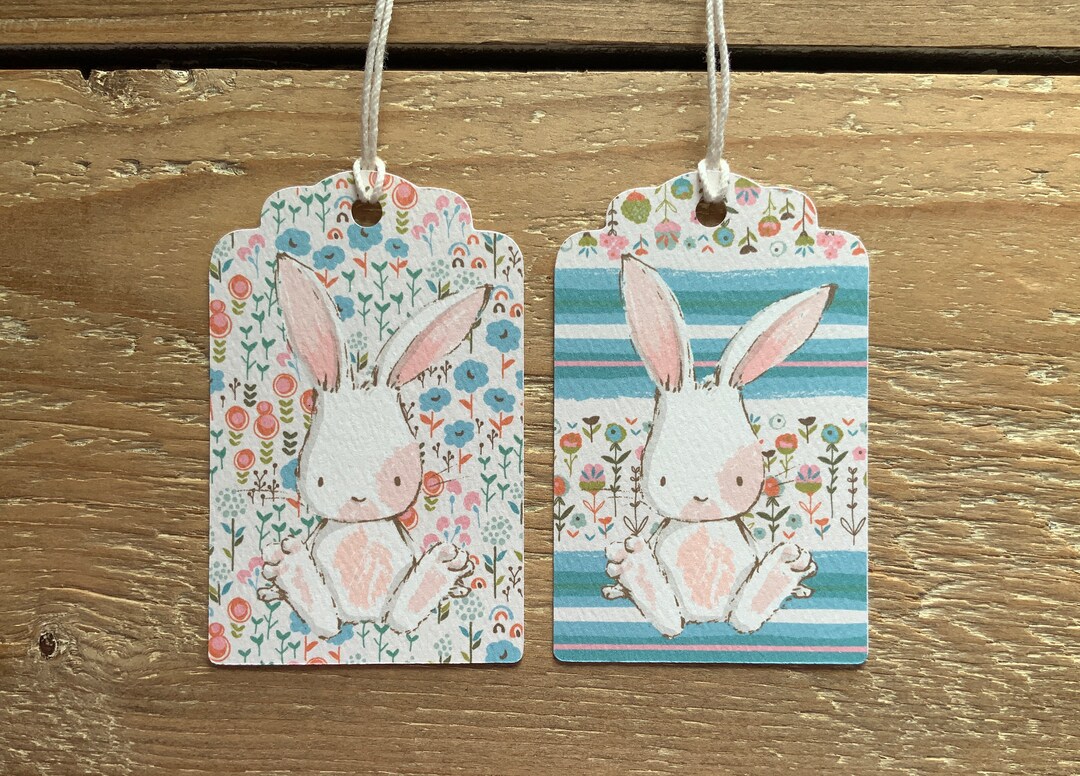 12 Sweet Bunny Gift Tags, Easter Gift Tags, Spring Gift Tags, Favor ...