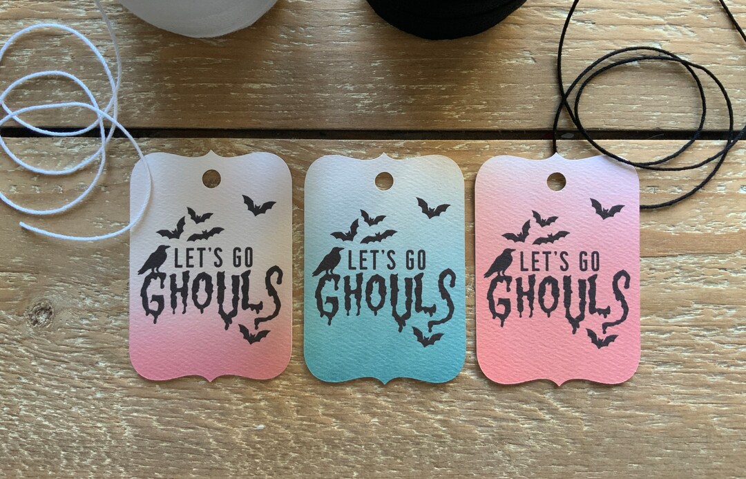 12 Let's Go Ghouls Tags Halloween Treat Tags Halloween - Etsy