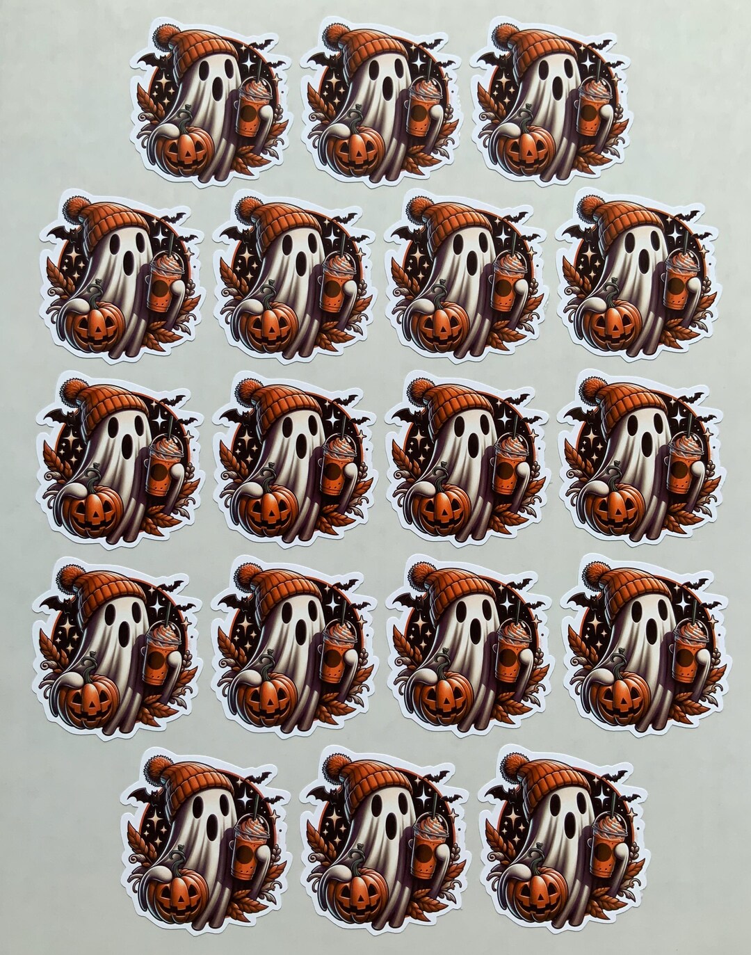 Cute Ghost Stickers, Thirsty Ghost, Halloween Stickers, Coffee Stickers ...
