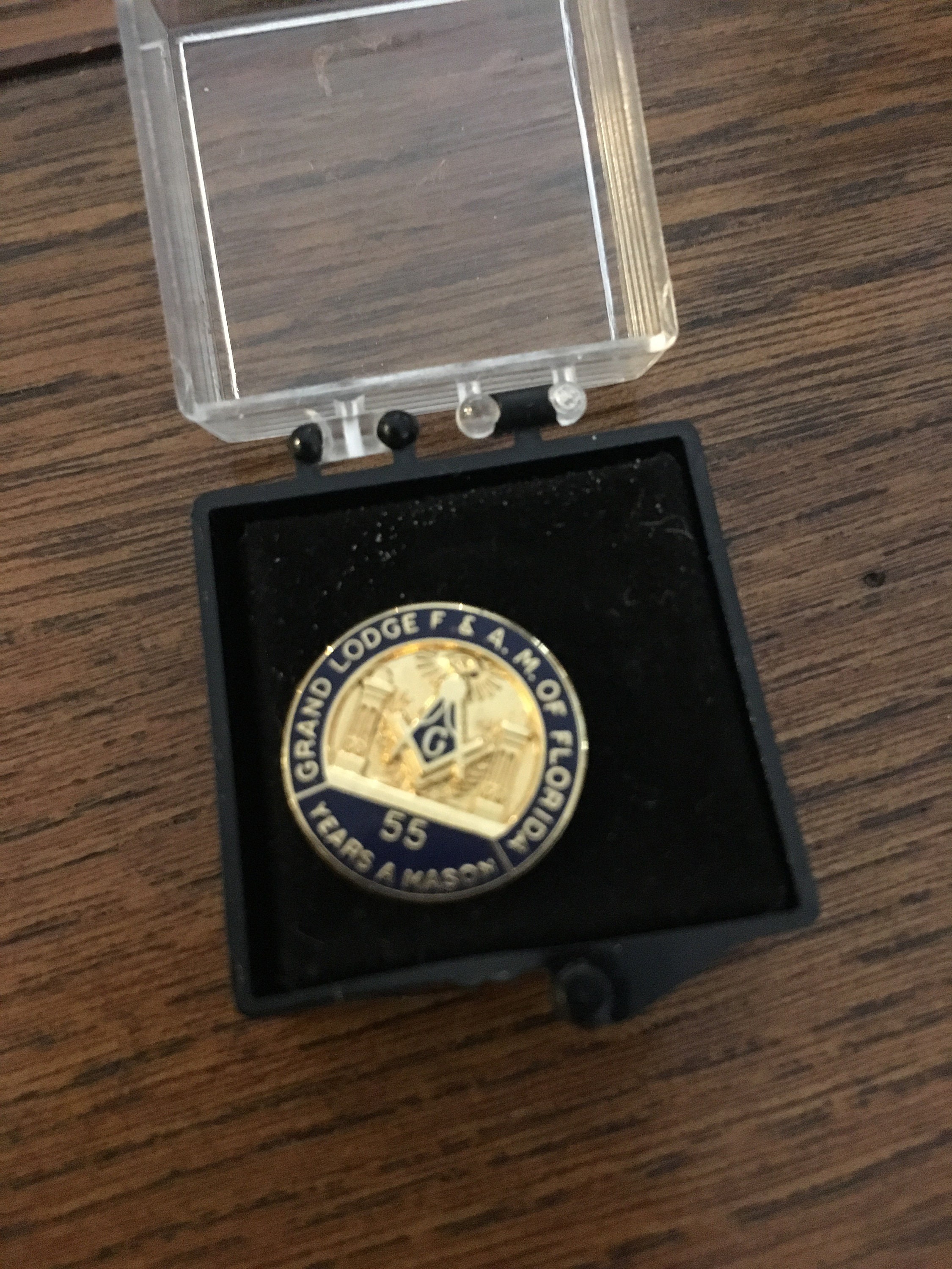 Masonic 25 Year and 55 Year a Mason Lapel Pins/grand Lodge F. &A.M. of ...
