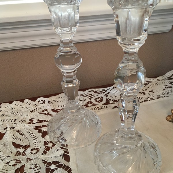 Crystal Candlesticks - Etsy