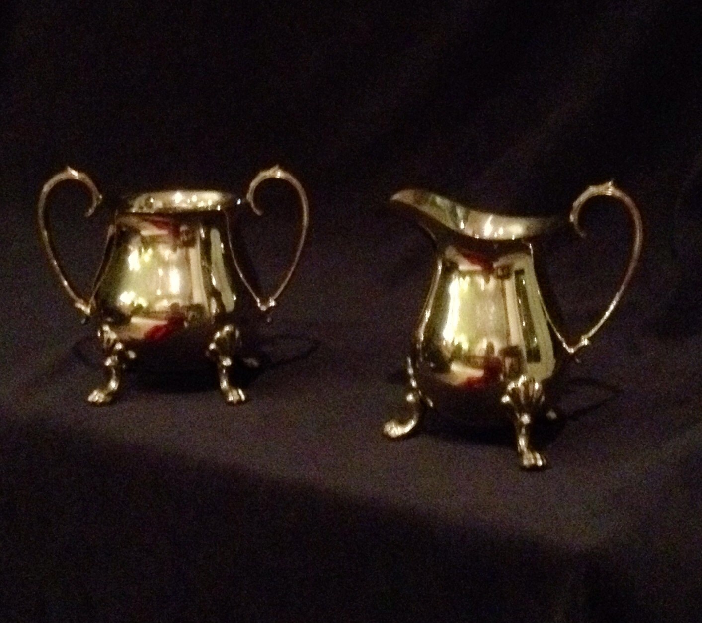 1940's Crescent Silverware Manufacturing Co. Creamer & Sugar Shell ...