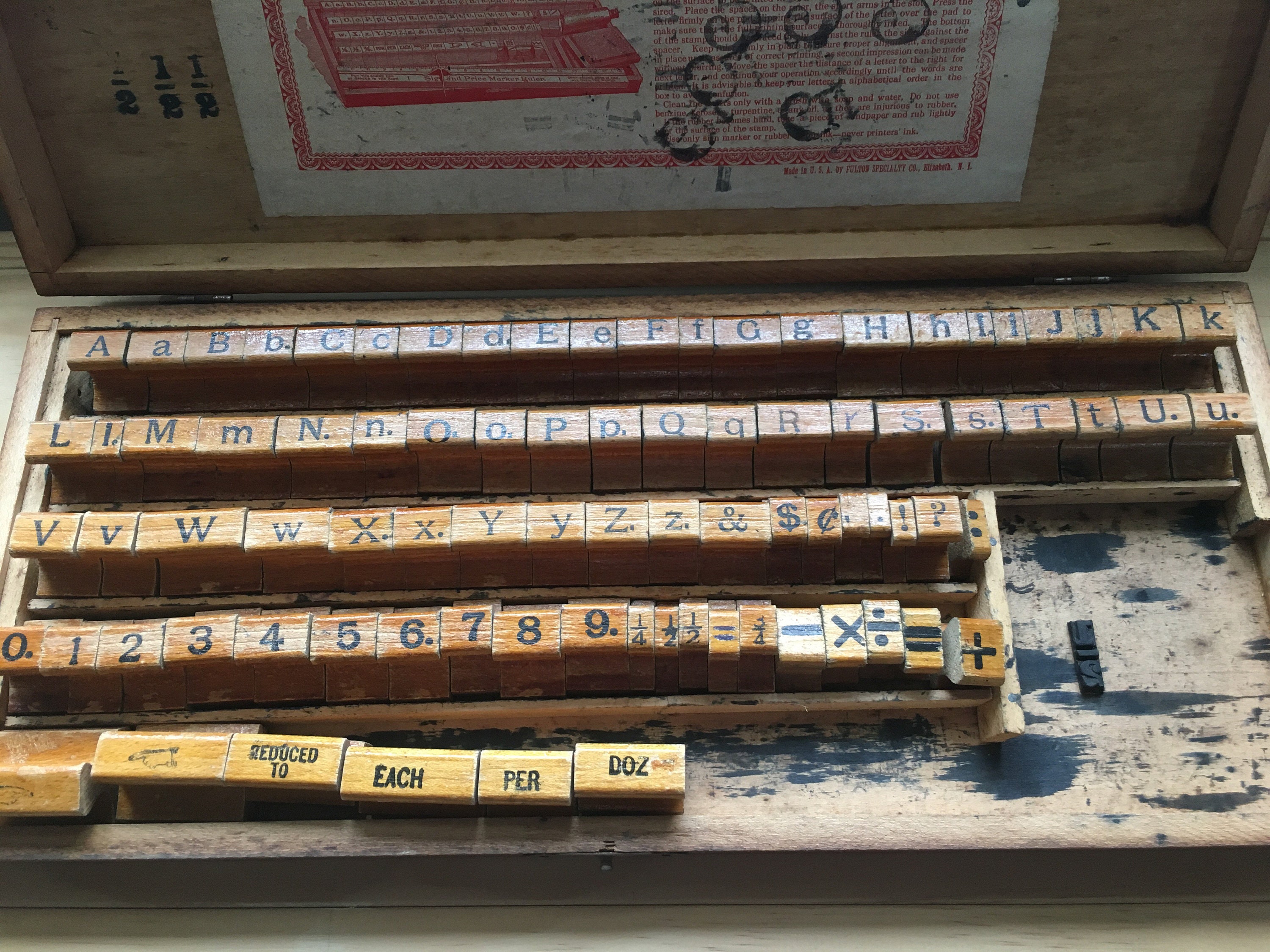 Antique "fulton" Sign and Price Marker in Wooden Box - Etsy
