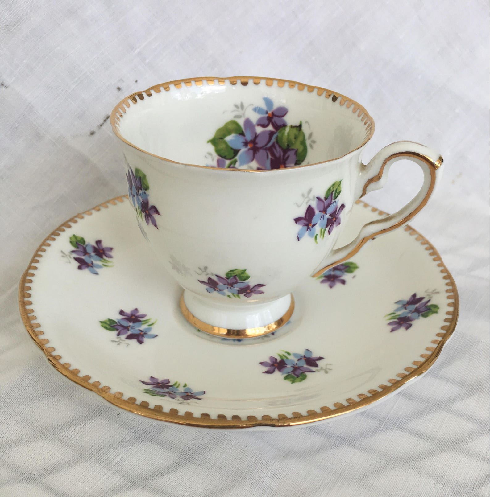Vintage Royal Stafford sweet Violets Footed Cup - Etsy