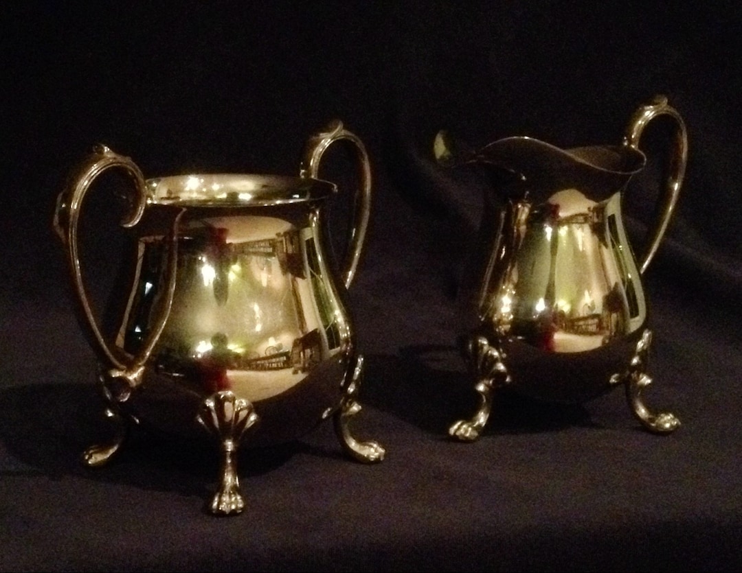 1940's Crescent Silverware Manufacturing Co. Creamer & Sugar Shell ...