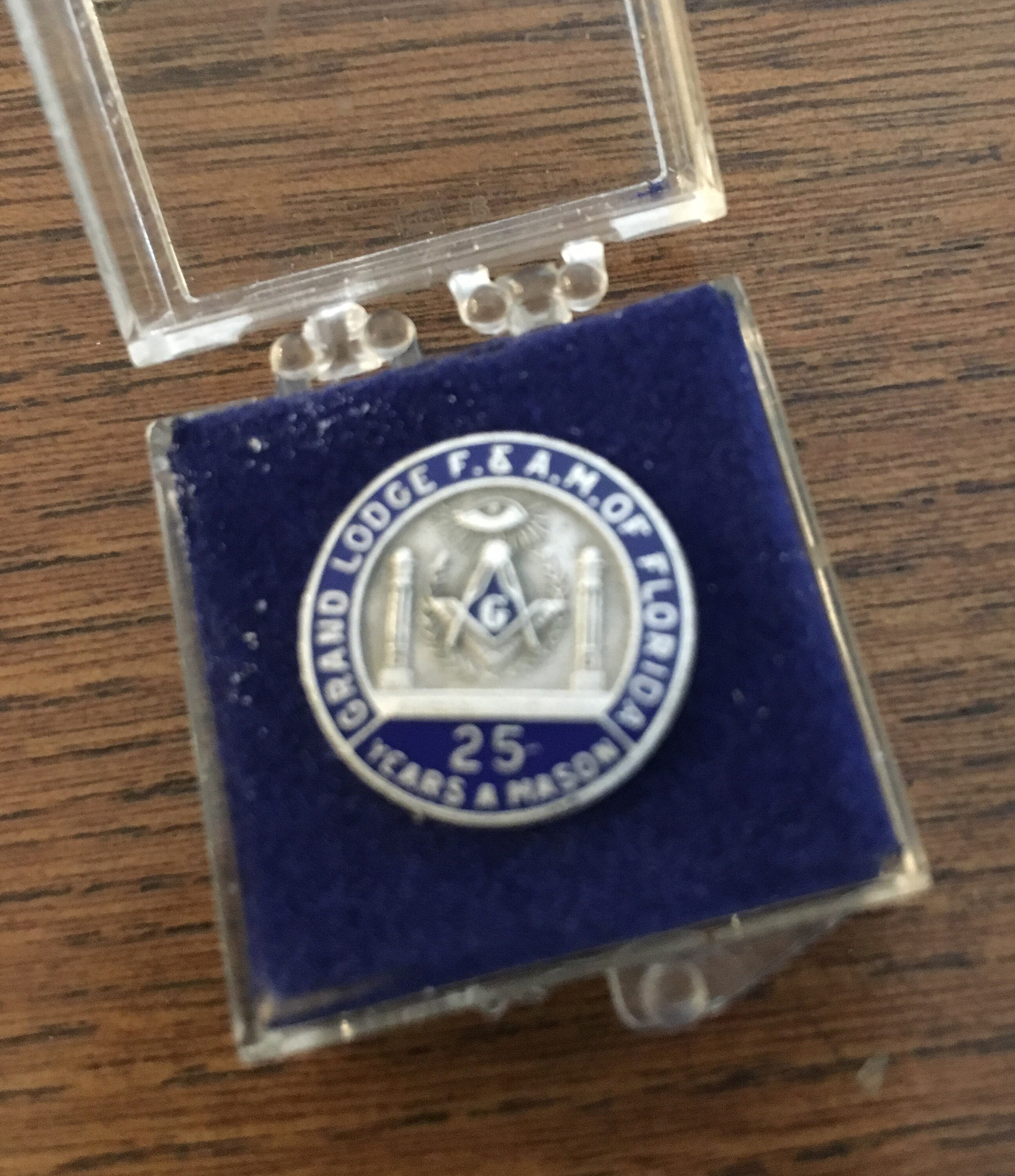 Masonic 25 Year and 55 Year a Mason Lapel Pins/grand Lodge F. &A.M. of ...