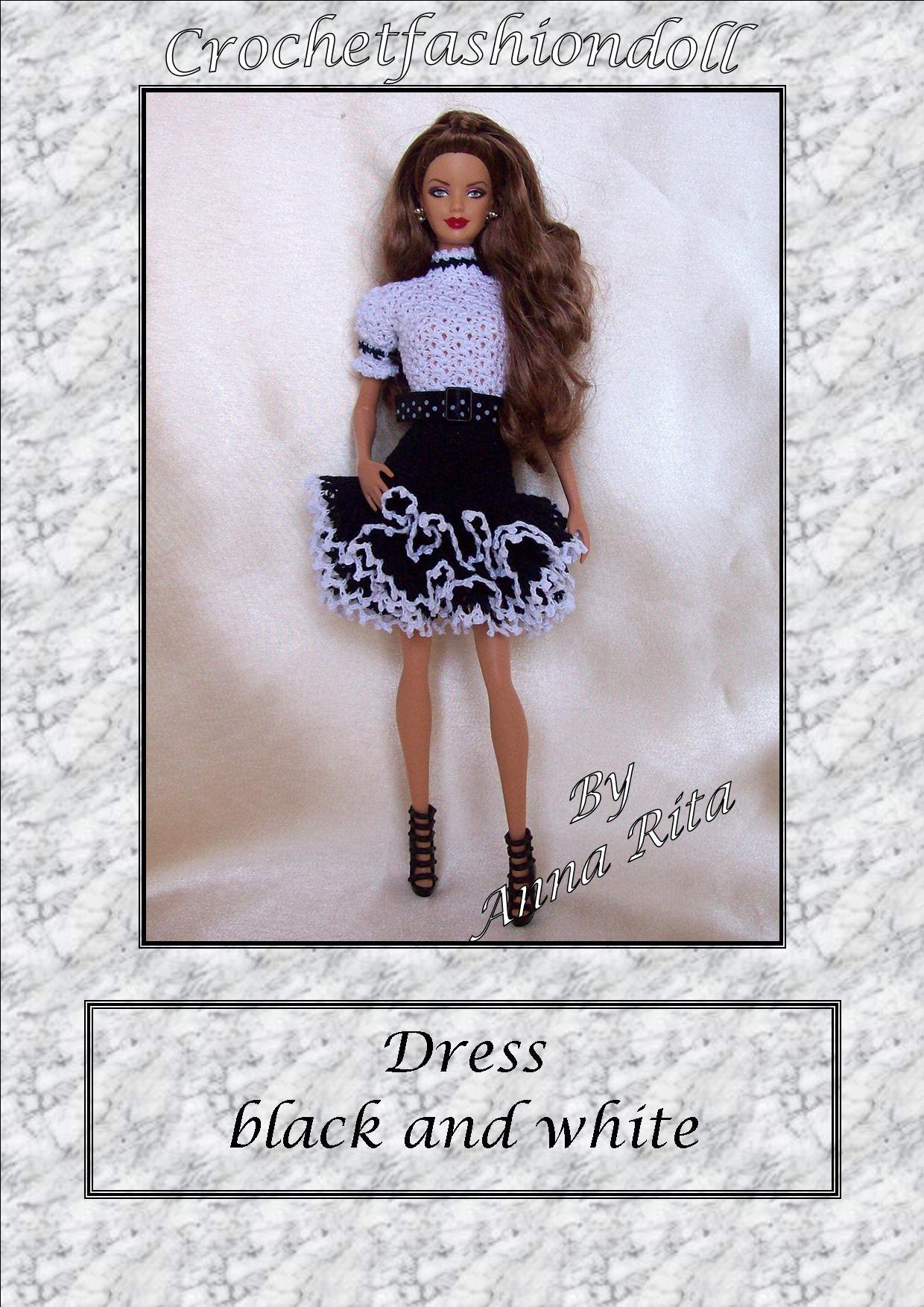PDF Black and White Dress for Barbie (english Pattern) - Etsy