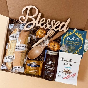 Blessed Tea Set W/ Biscotti, Honey, Chocolate Birthday Gift, Thank You ...