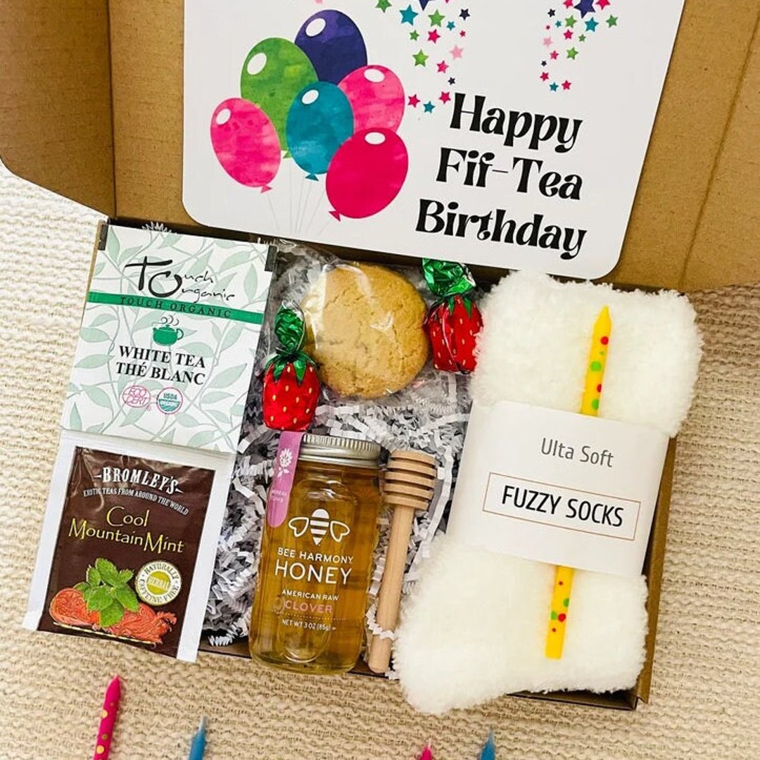 50th Birthday Gift Friend Birthday Tea Box Set and Fif-tea Birthday ...