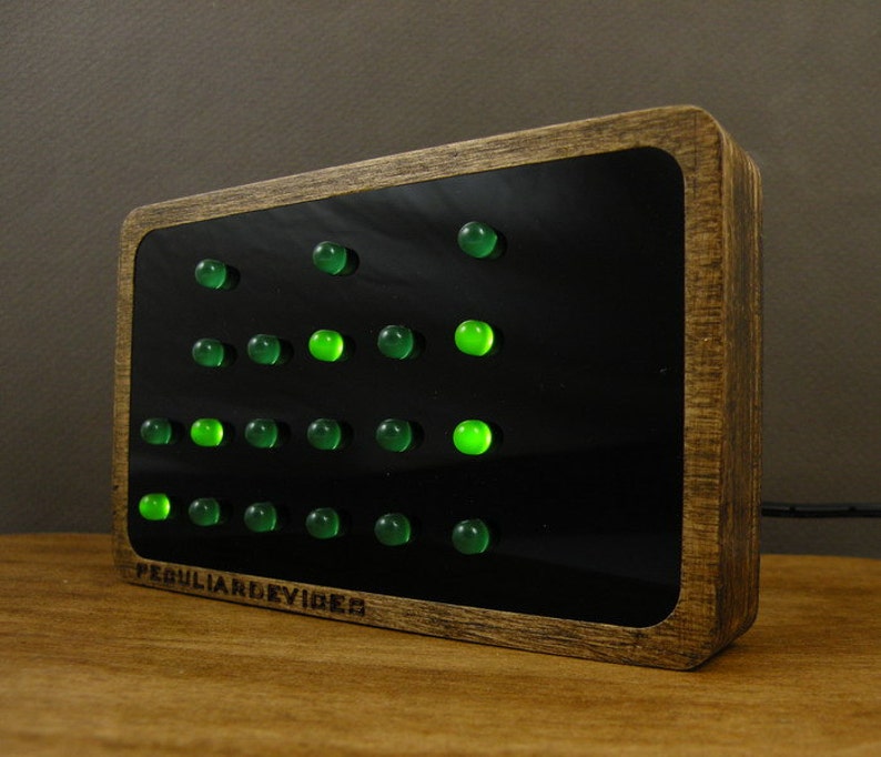 Binary Clock 24-hour Clock GREEN LED Choose Your Front | Etsy