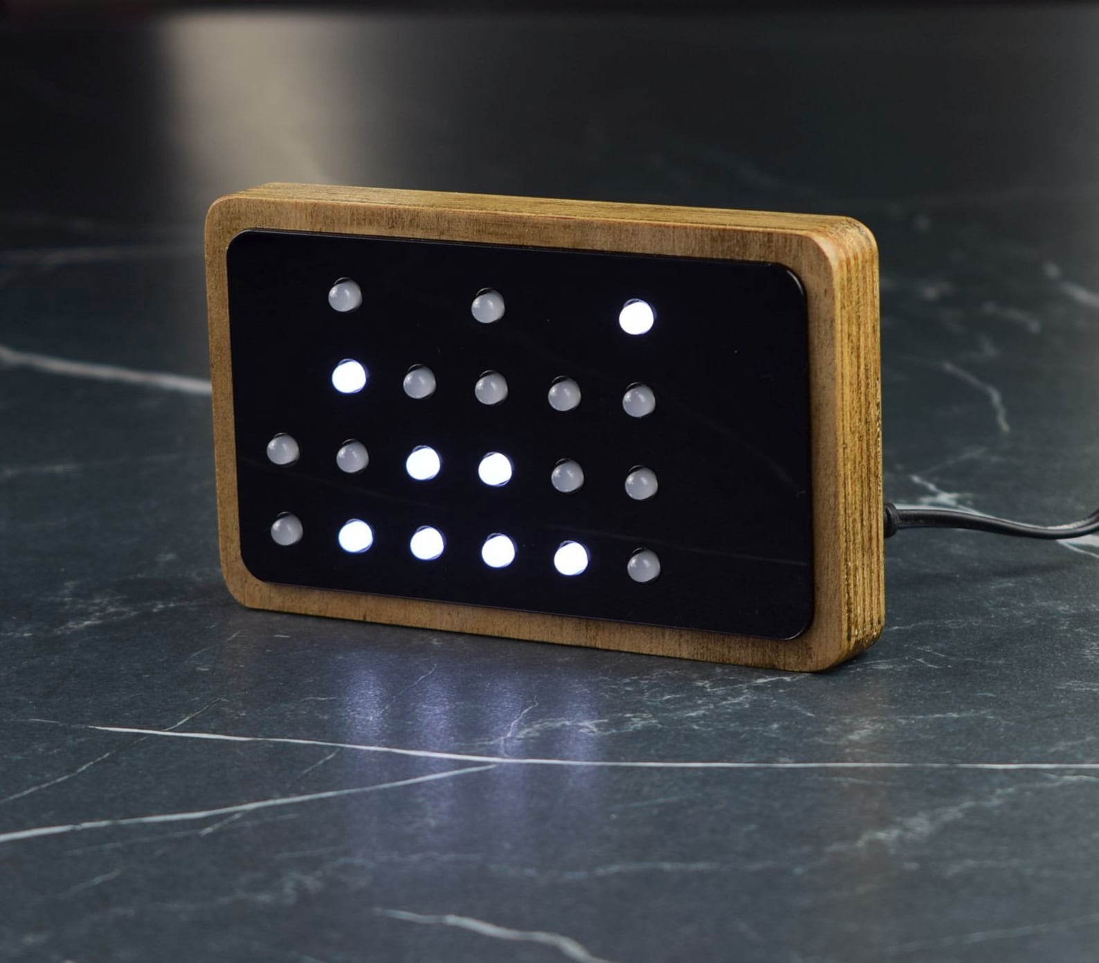 Binary Clock, 24-hour Clock, WHITE LED, Choose Your Front Color, Wooden ...