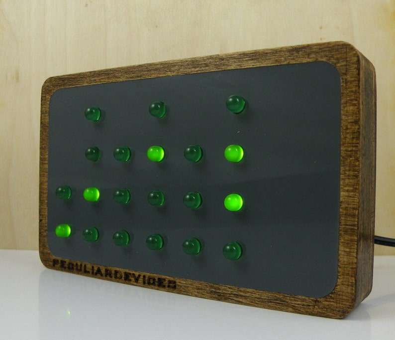 Binary Clock 24-hour Clock GREEN LED Choose Your Front | Etsy