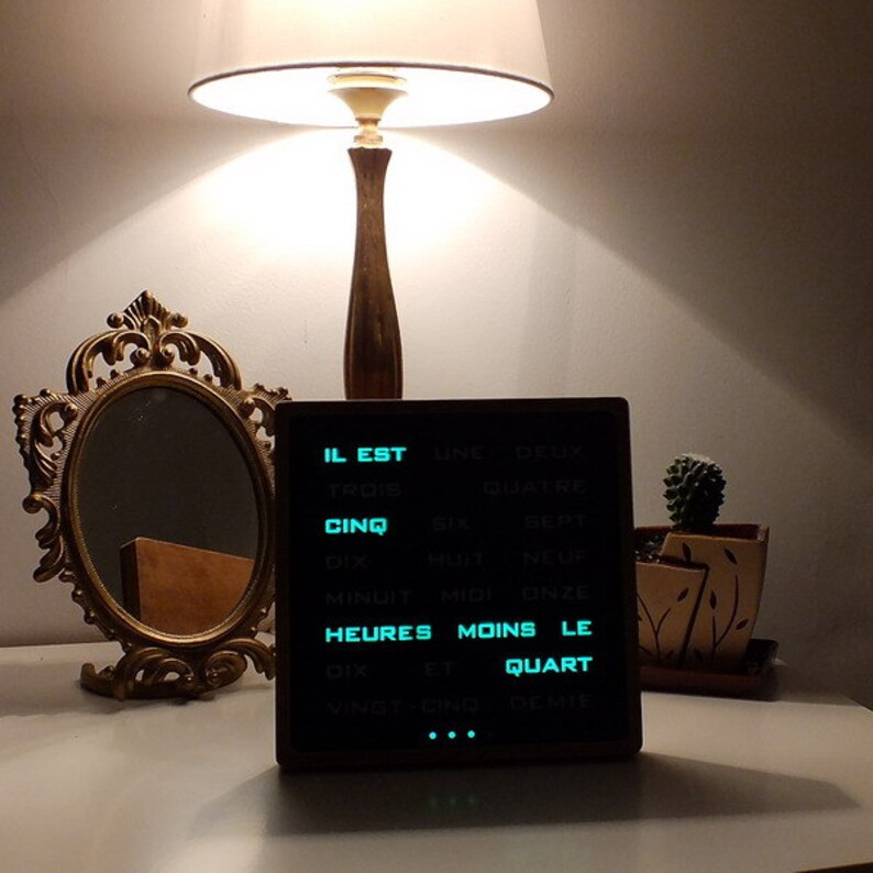 French Word Clock Français word clock Horloge en bois | Etsy