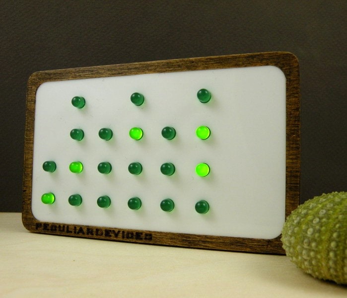Binary Clock 24-hour Clock GREEN LED Choose Your Front | Etsy