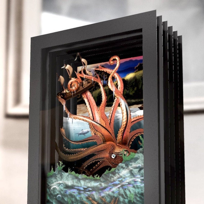 Kraken Octopus MULTIPLANES™ Diorama - Etsy Canada