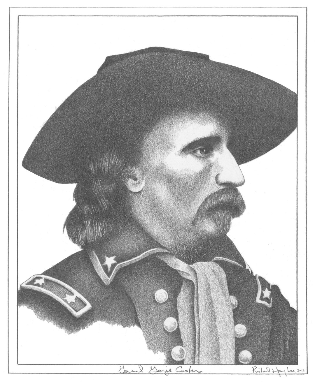 General George Custer, an Original Protrait on Vellum Bristol Board - Etsy