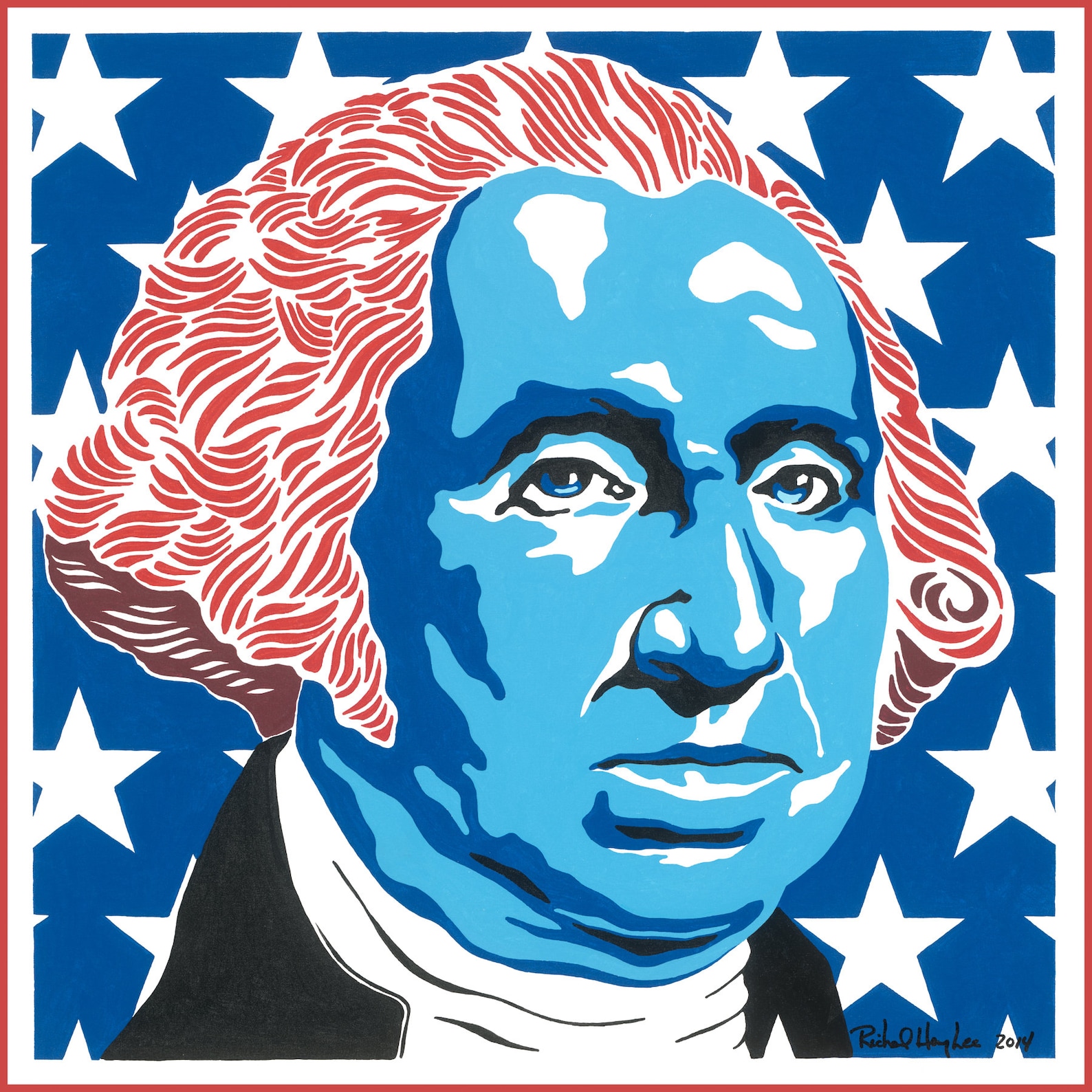 Patriotic George, Original Acrylic Painting of Mr. Washington - Etsy