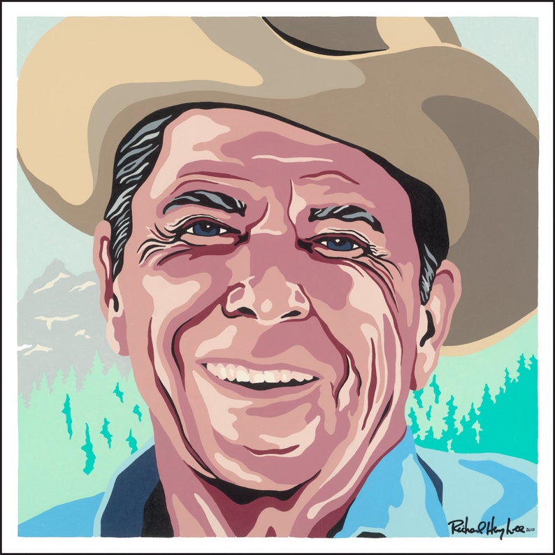 Cowboy Reagan, Original Acrylic Painting of President Reagan - Etsy