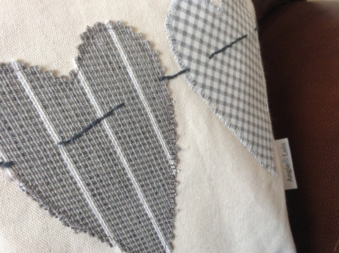 Grey Hearts Grey Heart Pillow Cover Grey Valentine Decor - Etsy