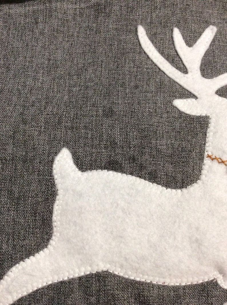 Christmas Reindeer Pillow Cover Holiday Reindeer White - Etsy