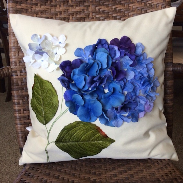 Hydrangea Pillow - Etsy