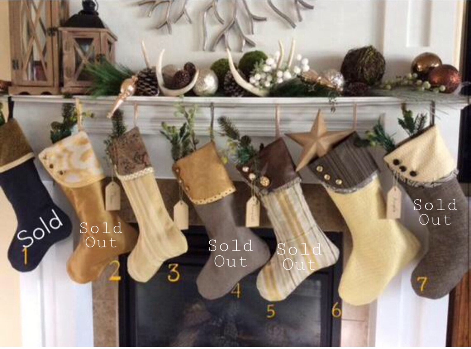 Sale Gold and Black Christmas Stockings Modern Stockings - Etsy