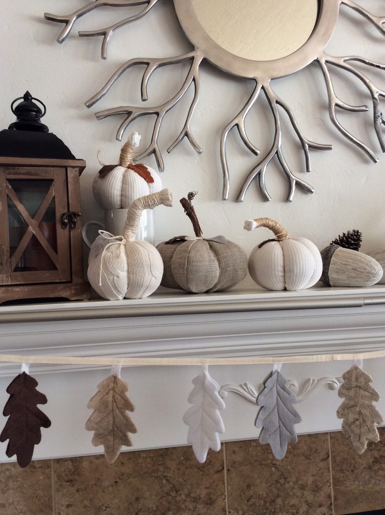 Neutral Autumn Leaves Garlandfall Garland Rustic Farmhouse - Etsy
