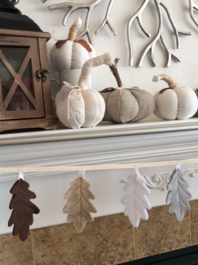 Neutral Autumn Leaves Garlandfall Garland Rustic Farmhouse - Etsy