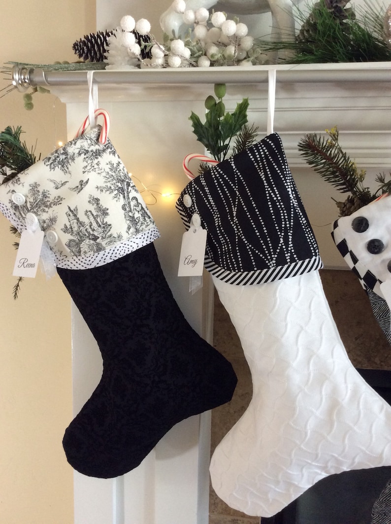 Black and White Christmas Stockings Holiday Gift Socks - Etsy
