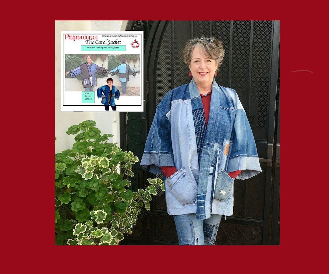 Upcycled Carol Jacket Sewing Pattern: Relaxed Fit, Wide Sleeve (PDF ...