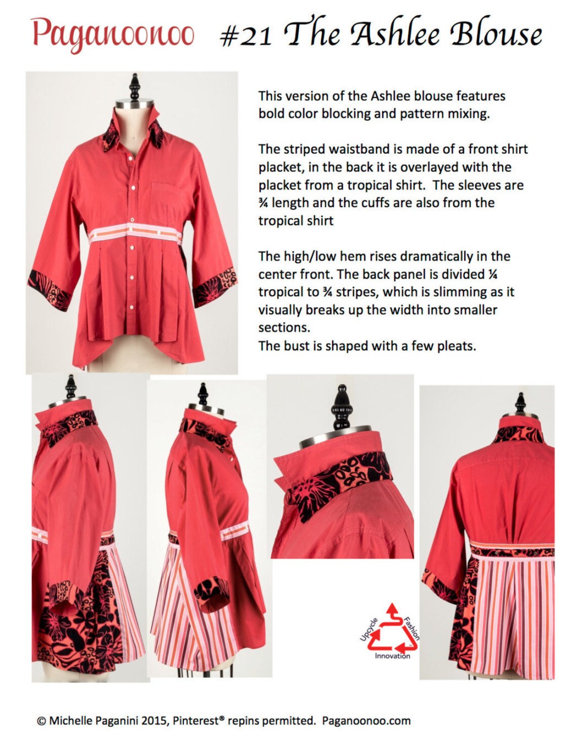 PDF Tutorial Ashleeblouse Judy Flower Made From Dress - Etsy