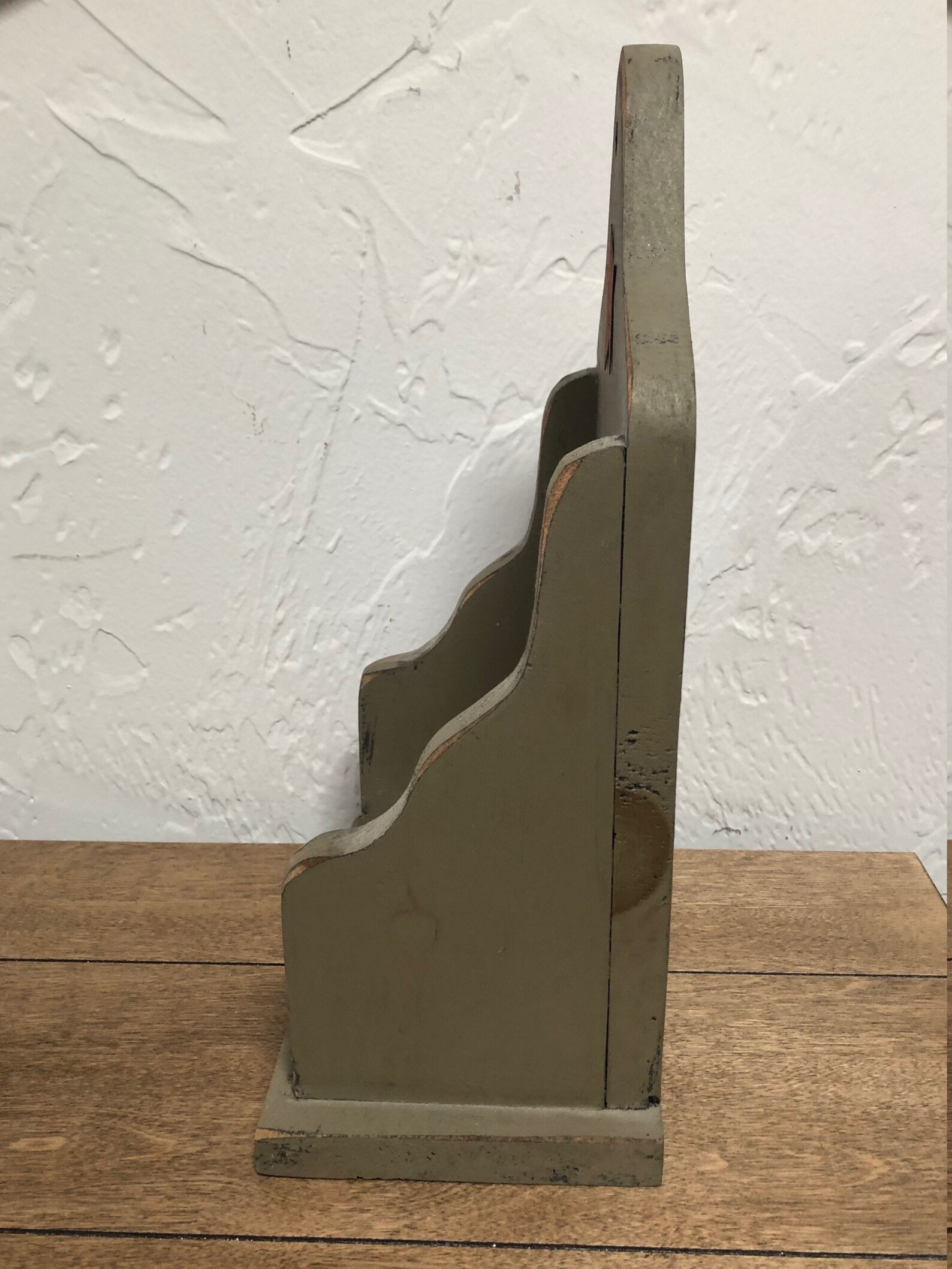 Rustic, Primitive Wood Wall Sconce in Warm Gray With a Metal Star ...