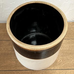 1-gallon Brown and Beige Stoneware Crock, Antique Crock, Pickling Crock ...