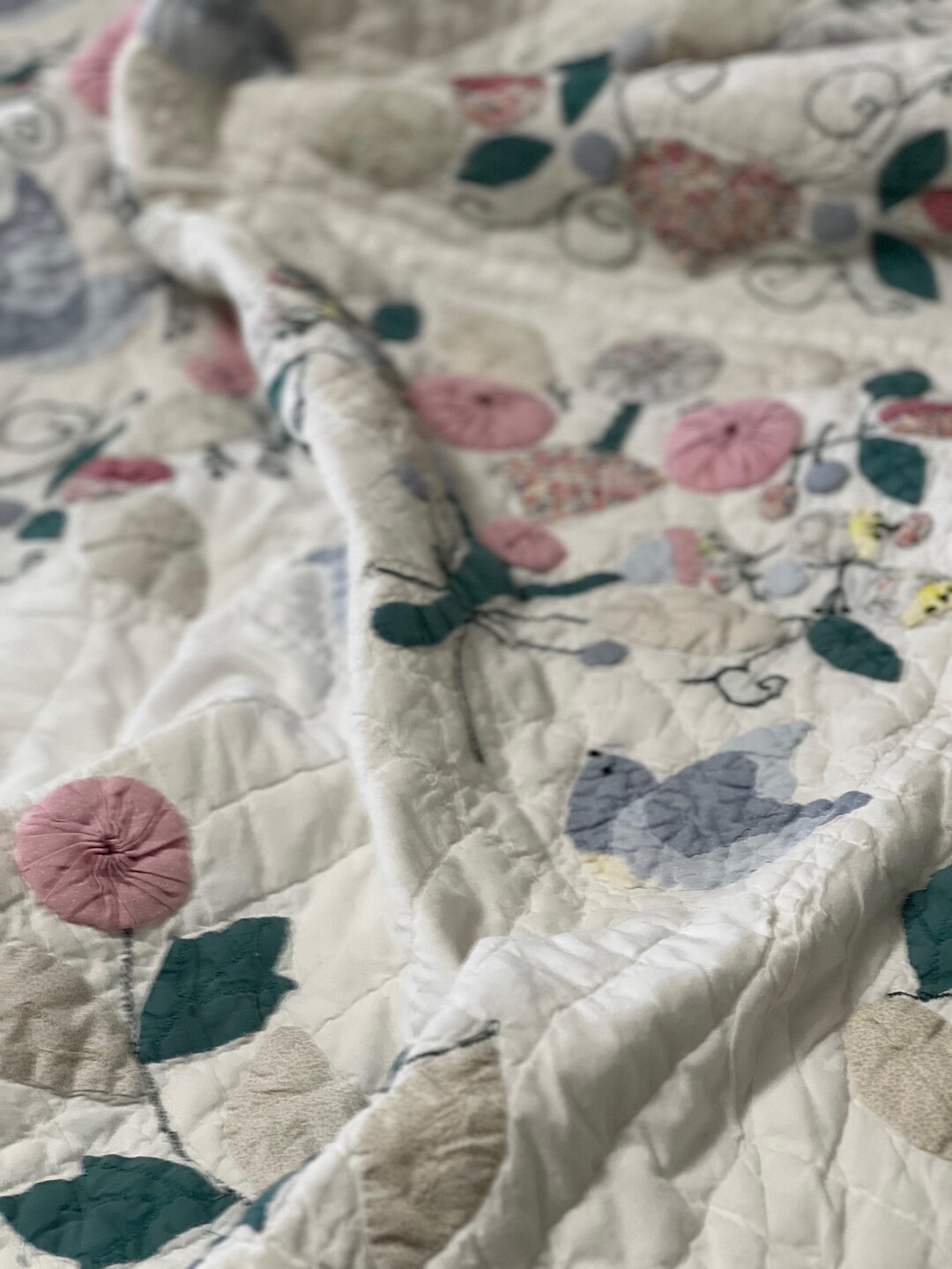 RARE Beautiful 1980s Vintage Arch Quilt With Birds and Flowers - Etsy